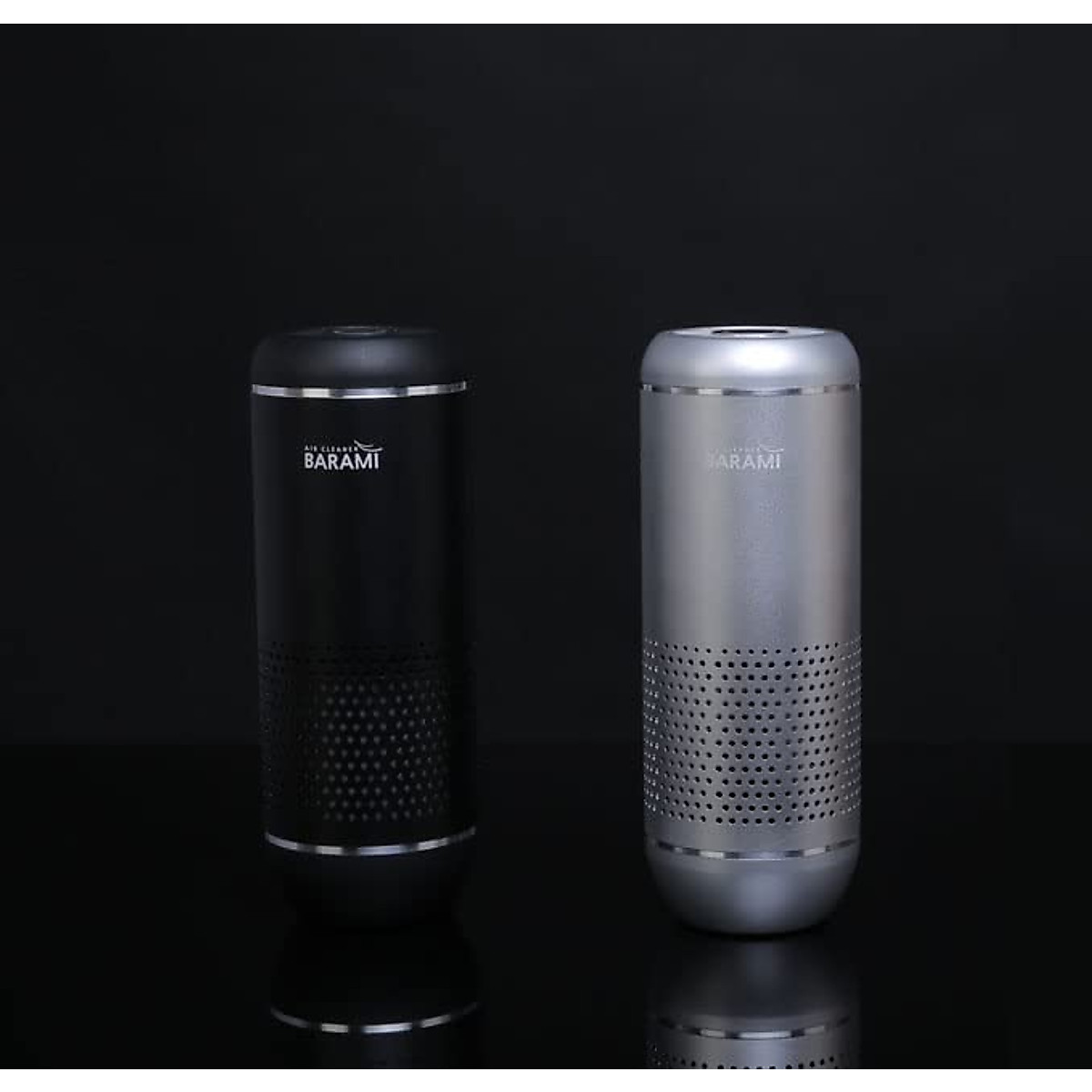 BARAMI-5_Silver | Car Air Purifier | Portable Air Purifier| photocatalytic Air Purifier | Air Purifiers for Home,Bedroom,desktop | Pet Odor Eliminator | Removes PM2.5 Dust,Smoke,Car Odor