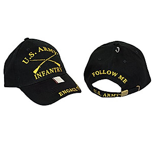 Moon US Army Infantry Crossed Rifles Branch Insignia Embroidered Hat Follow Me Engage Premium Quality Dad Hat For Men Women