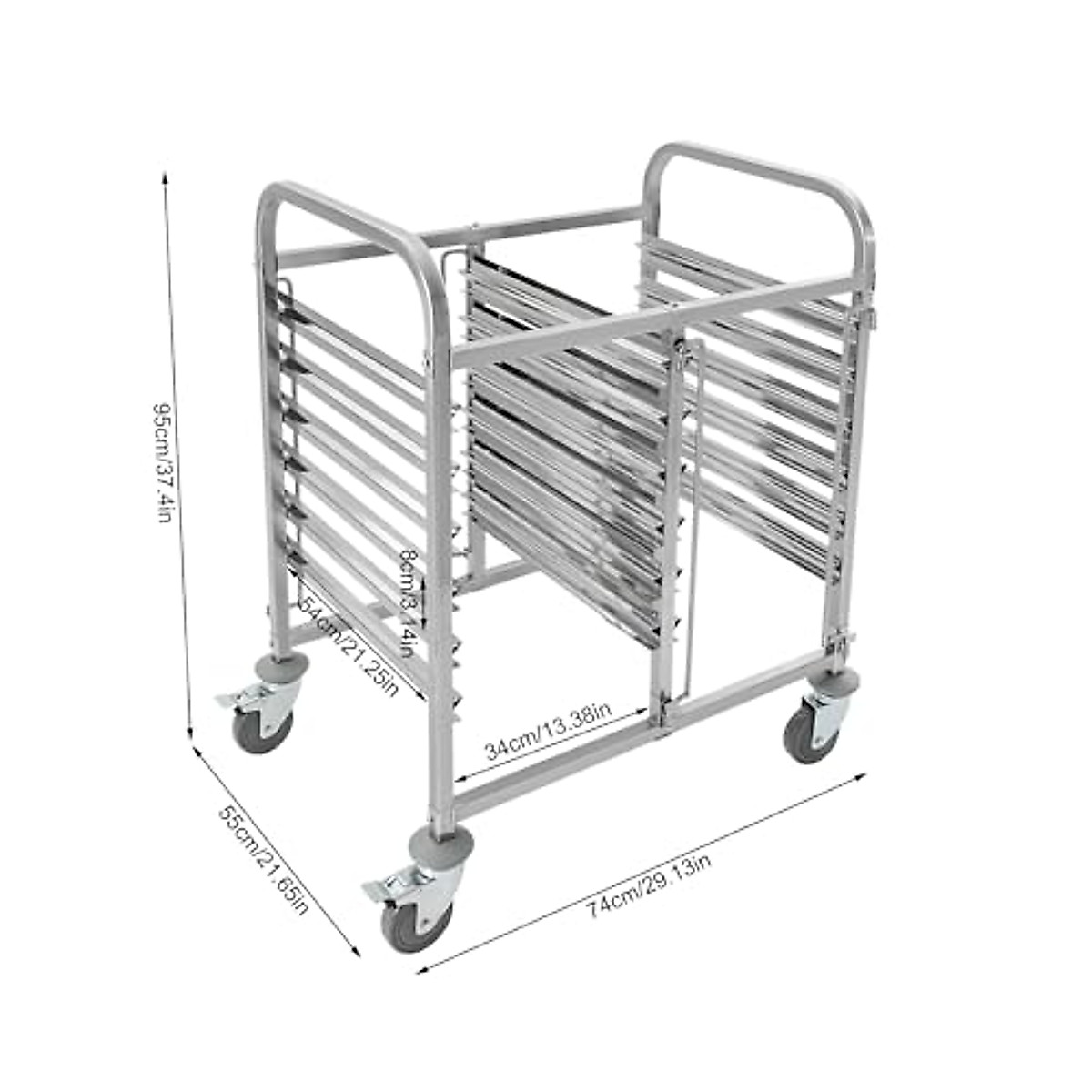 YMVDYID 6 Tiers Bun Pan Rack,Stainless Steel Commercial Bakery Rack,Cooling Storage Rack with Wheels for Bakery, Restaurant & Catering