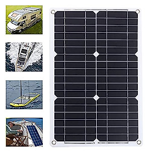 20W 20V Solar Panel, Strong Resistance Versatile Waterproof Good Output Efficiency Monocrystalline Silicon Solar Panel for Car Batteries