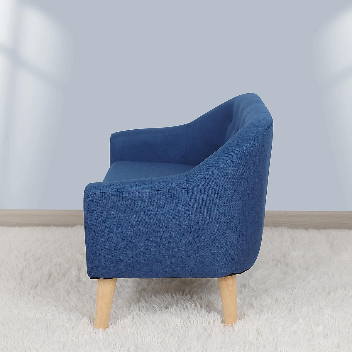 AFBKSS&BB Kids Chair, Double seat Children Reclining Couch, Toddler Preschool Sofa Living Room Child Sofa Chair Baby Sofa Bed (Blue)