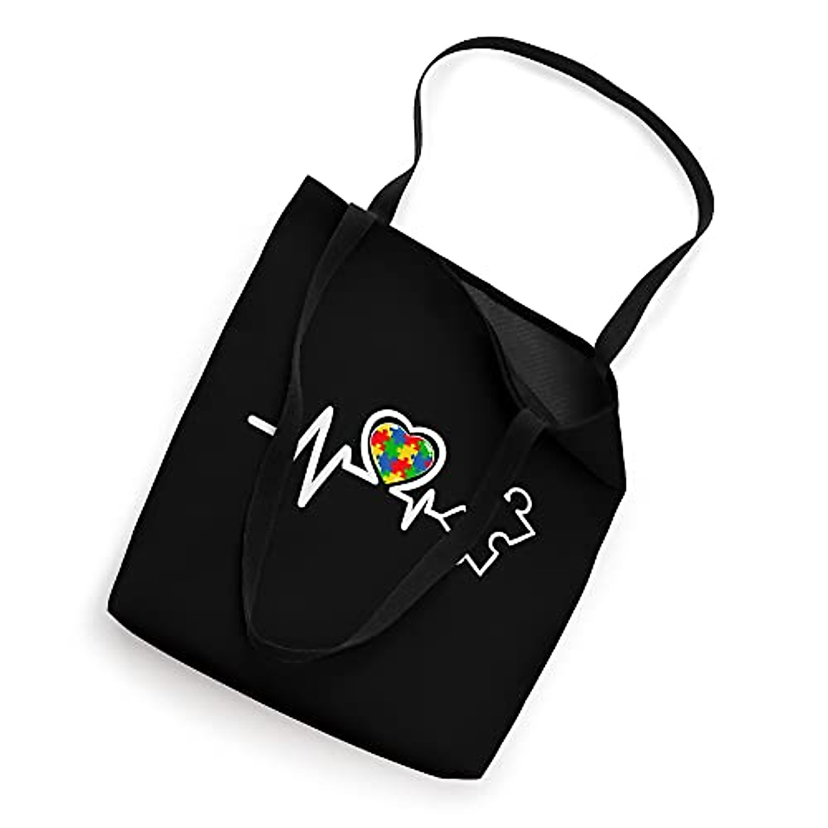 Heart Puzzle Piece Heartbeat Cool Autism Awareness Tote Bag