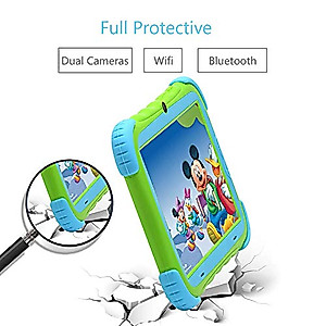 Wainyok Kids Tablet, 7 inch Eye Protection IPS Screen, 2GB 16GB WiFi Tab, Dual Camera, Bluetooth & Kids-Proof Case Android11 Tablet