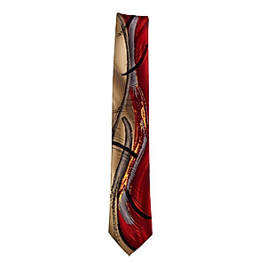 Jerry Garcia mens JG-8158 Fashion Designer Brand Necktie Ties, Red Gold Gray Yellow, One Size