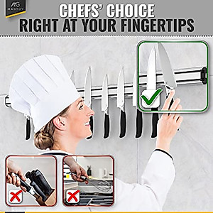 Knife Magnet Holder for Wall (Pack of 3) - Magnetic Knife Strip for Wall 10 inch - magnetic knife holder for Organizing Kitchen Utensils and Small Tools, HeavyDuty Magnetic Strip