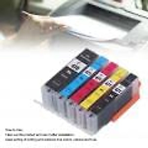 Hilitand Smoother Printing Ink Cartridge Large Capacity Printer Ink Cartridge Replacement for Photos, Test Papers, Documents (BK BK C M Y 5 Colors)