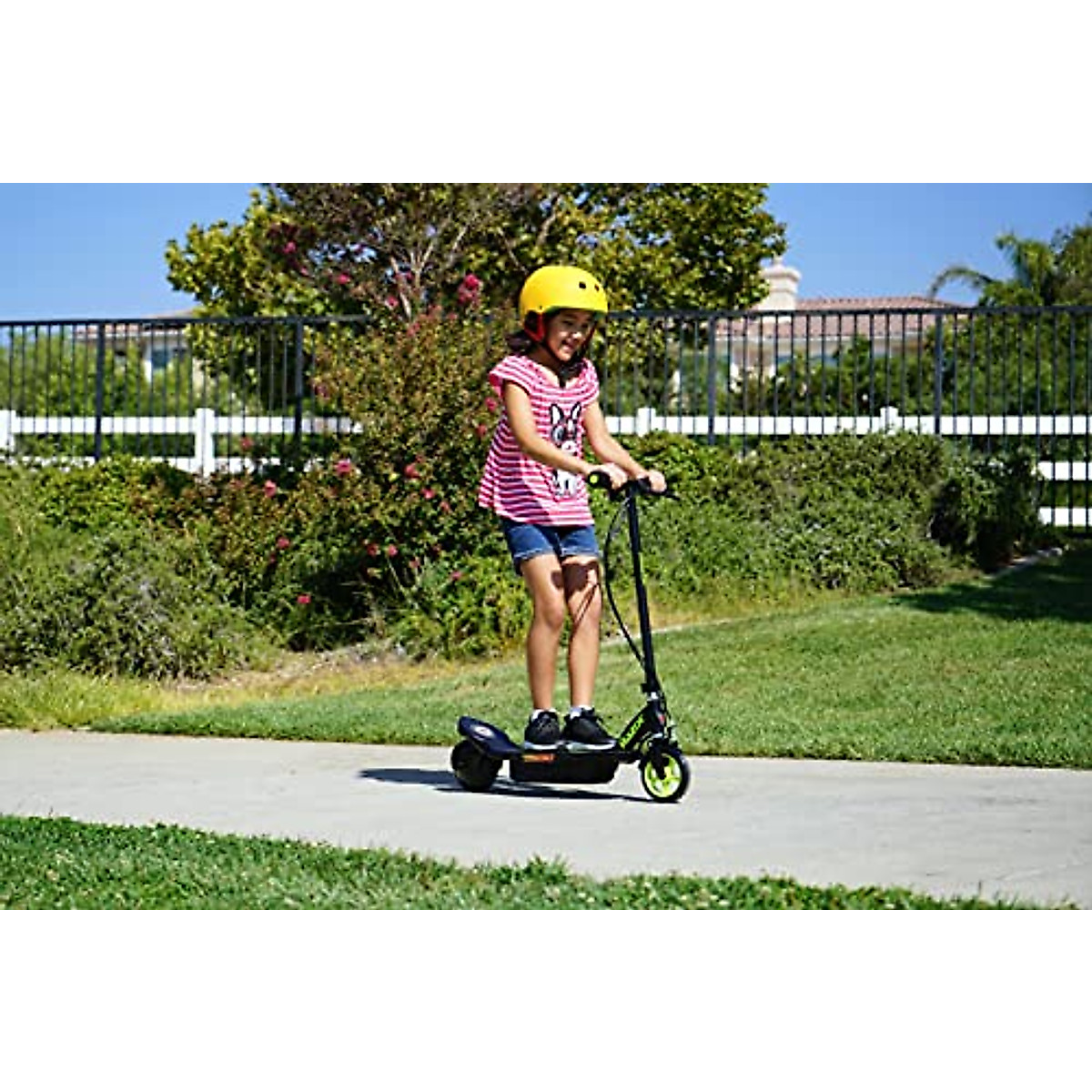 Razor 13111261 E100 Electric Scooter (Pink) & Power Core E90 Electric Scooter - Green