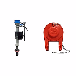 Fluidmaster 400H-002 Performax Universal Toilet Fill Valve High Performance Tank and Bowl Water Control, 1-Pack, Multicolor & Korky 100BP Ultra High Performance Flapper Fits Most Toilets Small, Red