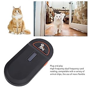 Pet Microchip Reader, Animal Universal Microchip Tag Reader Scanner, 800mah Rechargeable Microchip Scanner, 128 Data Storage (Black)
