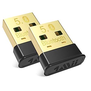 1Mii USB Bluetooth Adapter for PC (2 Pack), Bluetooth Dongle 5.0+EDR, Support Windows10/8.1/7 for Desktop, Laptop, Mouse, Keyboard, Headsets, Speakers