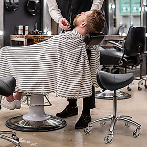 TASALON Saddle Stool - Ergonomic Saddle Chair - Comfortable Saddle Stool with Wheels - Swivel Salon Cutting Stool for Kitchen, Salon, Spa, Tattoo, Pedicure, Massage -Esthetician Chair – Black