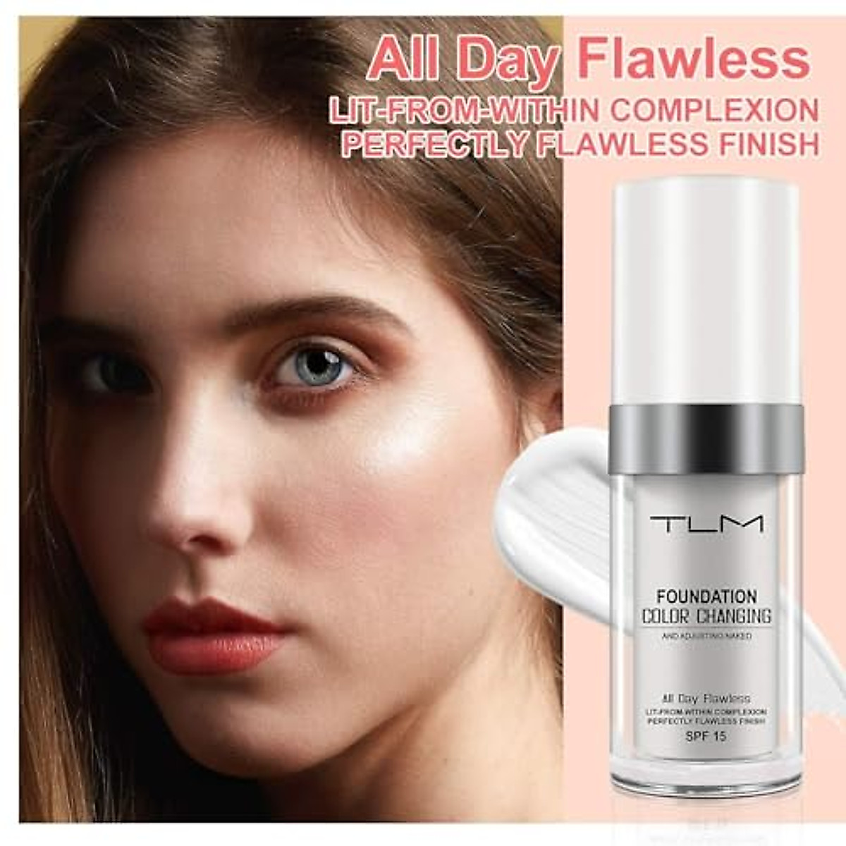 ReviGLam TLM Colour Changing Liquid Foundation Hides Wrinkles & Lines, BB Cream Makeup Base Concealer Cover Moisturizing Fluid for all Skin Tone SPF15, Pack of 2