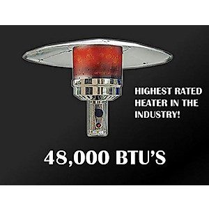Hiland AZ 48,000 BTU Hammered Bronze Stainless Steel Patio Heater with Table