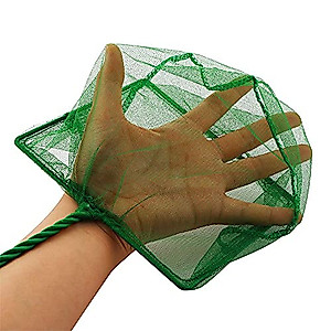 DQITJ 3 Pack Fish Net Aquarium Fine Fishing Mesh with Plastic Handle, 6-Inch