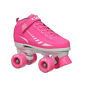 New Epic Galaxy Elite Pink Quad Roller Skate 3 Pc. Bundle w/Bag & Extra Laces (Pink & Black)! (Youth 5)