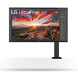 LG Newest 32" Class Ultrafine UHD IPS Monitor with ErgoStand | 4K IPS Display with HDR 10 Compatibility | USB Type-C Connectivity | W/HDMI & USB Type-C Cables (Black)