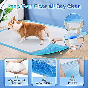 Gimars Extra Large 36x36 Thicker Heavy Absorbency Pet Training Puppy Pee Pads- Jumbo Disposable Polymer Quick Dry No Leaking Pee Pads for Dogs, Cats, Rabbits Pets 45 Counts