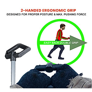 Composite Decking & Patio Safe Crack Jumping Smart Shovel w/Safe Back Adjustable Length Handle, 2-Handed Grip & 24' Blade