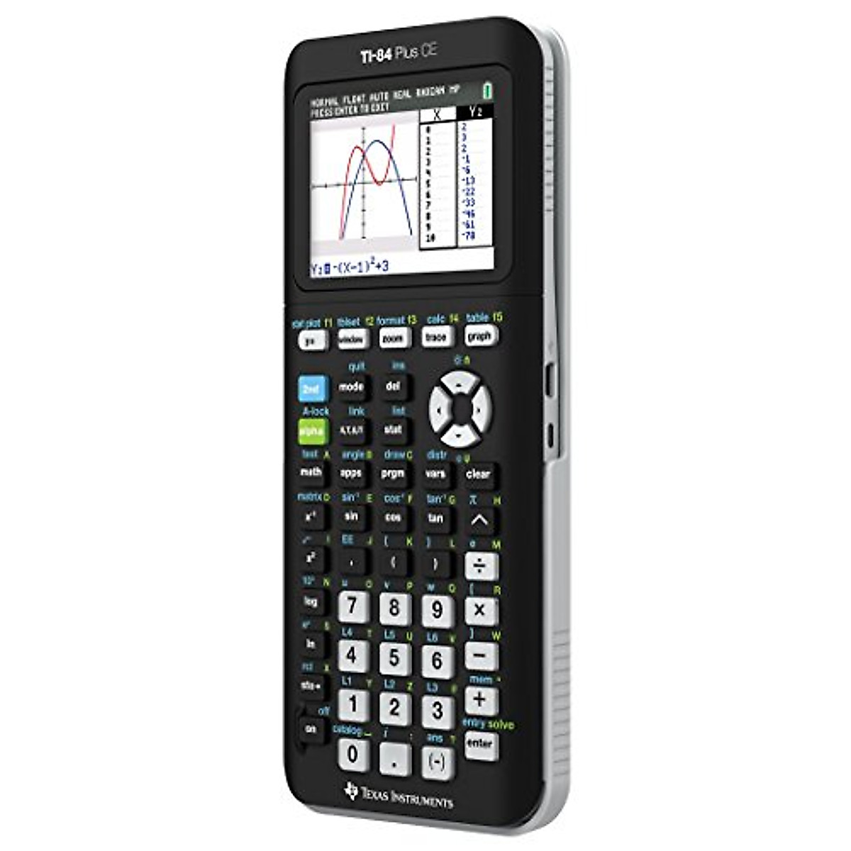 Texas Instruments TI-84 PLUS CE Graphing Calculator, Black (Frustration-Free Packaging) (84PLCE/PWB/2L1/A) (Renewed)