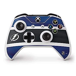 Skinit Decal Gaming Skin Compatible with Xbox One S Controller - Officially Licensed NHL Tampa Bay Lightning Alternate Jersey Design
