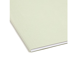 Smead FasTab Hanging Fastener File Folder with SafeSHIELD Fasteners, 1/3-Cut Built-in Tab, Letter Size, Moss, 18 per Box (65120)