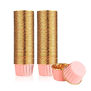 TOOINKCV 100 Pcs Cupcake Liners, Paper Cupcake Baking Cups, Cupcake Muffin Paper Baking Wrappers Liners Cups Molds for Baking, for Dinner, Party, Weddings - Pink