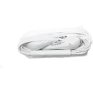 SAMSUNG Headphones 3.5mm Stereo Earphones with Remote and Mic - Original OEM - Non-Retail Packaging with Pouch - White