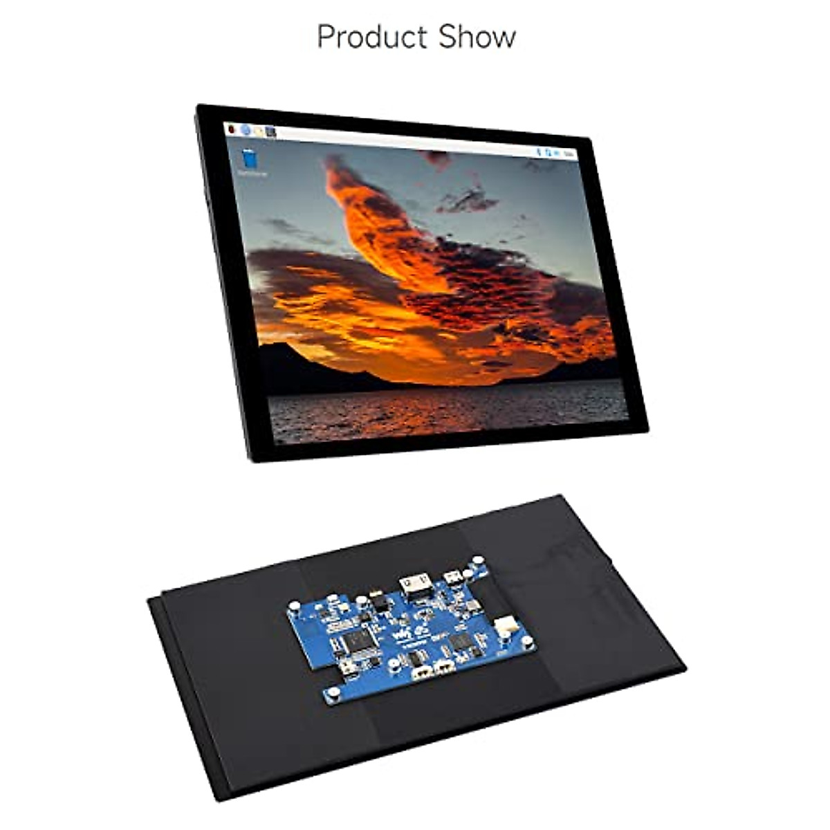 waveshare 10.1inch Capacitive Touch LCD IPS Display, 1280×800 Resolution, HDMI Interface, Compatible with Raspberry Pi 5/4B/3B/Zero/Zero W/Zero 2W/Pico/Pico W/Pico WH, Support Jetson Nano/PC