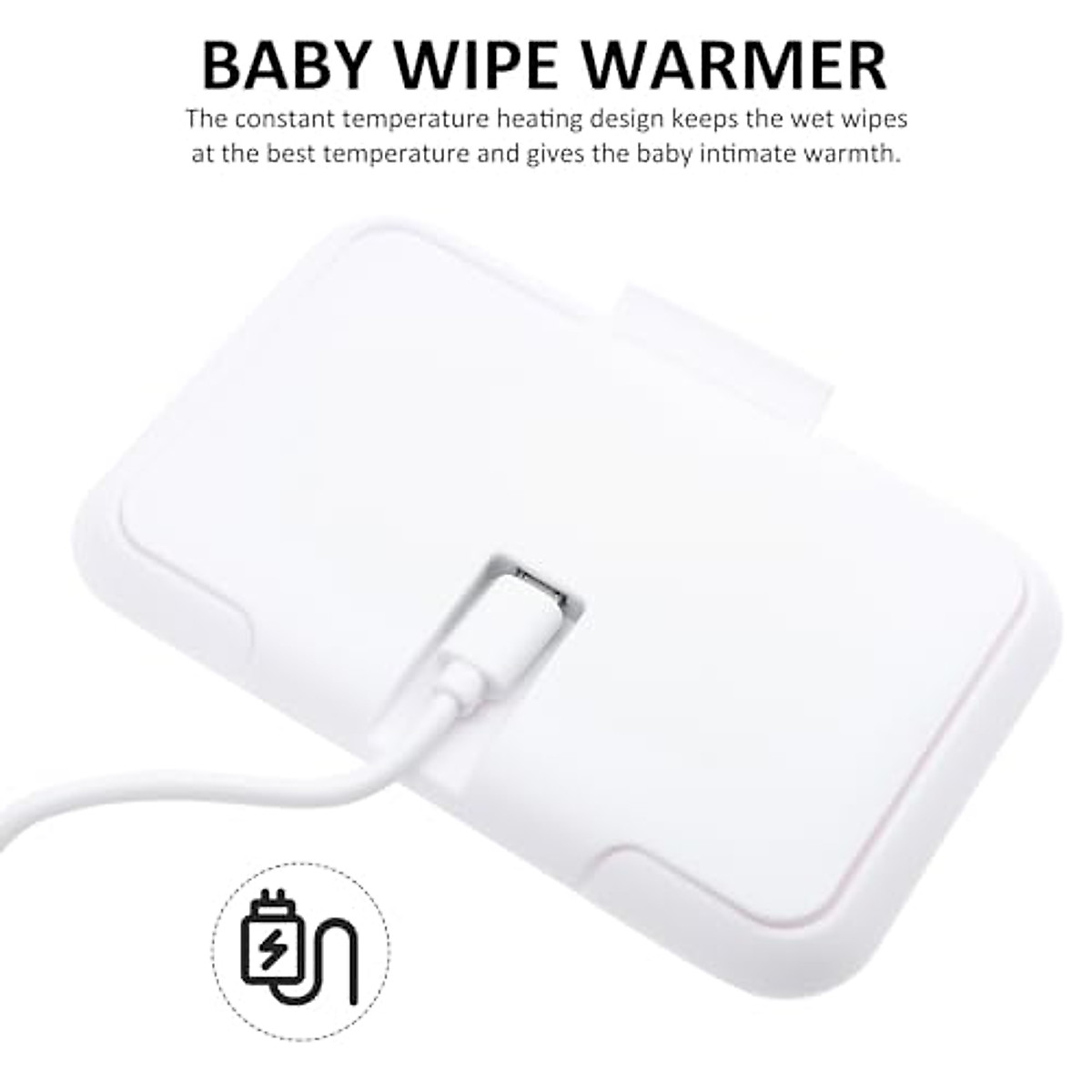 Diaper Wipe Warmer 8W Baby Wipe Warmer Portable Baby Dispenser Plastic Tissue Storage Box Dispenser Holder for Home Car White Heater