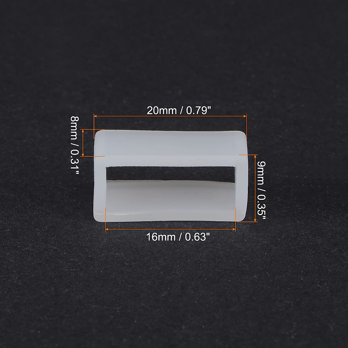 uxcell Watch Band Strap Loops, Rubber Replacement Fastener Rings Silicone Watch Holder Keeper for 16mm Width Watch Band, Transparent 4 Pcs