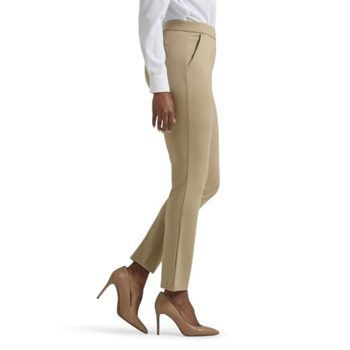 Lee Women's Ultra Lux Comfort Any Wear Slim Ankle Pant Kansas City Khaki 16 Long