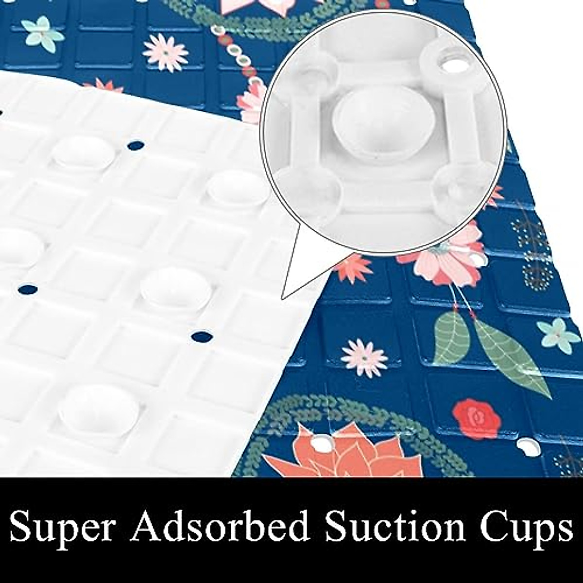 Bath Tub Shower Mat - Anti-Slip PVC Material 15.1x26.8 in, Gentle Cushioning Quick Drying Suction Cups Reliable Solution - Dream Catchers in The Night Sky Non-Slip Floor Mat