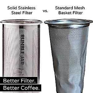 Rumble Jar - Next-Gen Cold Brew Coffee Maker for Mason Jars - 200 Micron Filter Is Ideal for Coarse Grounds & Stronger Coffee - Standalone Filter (no Mason Jar included)