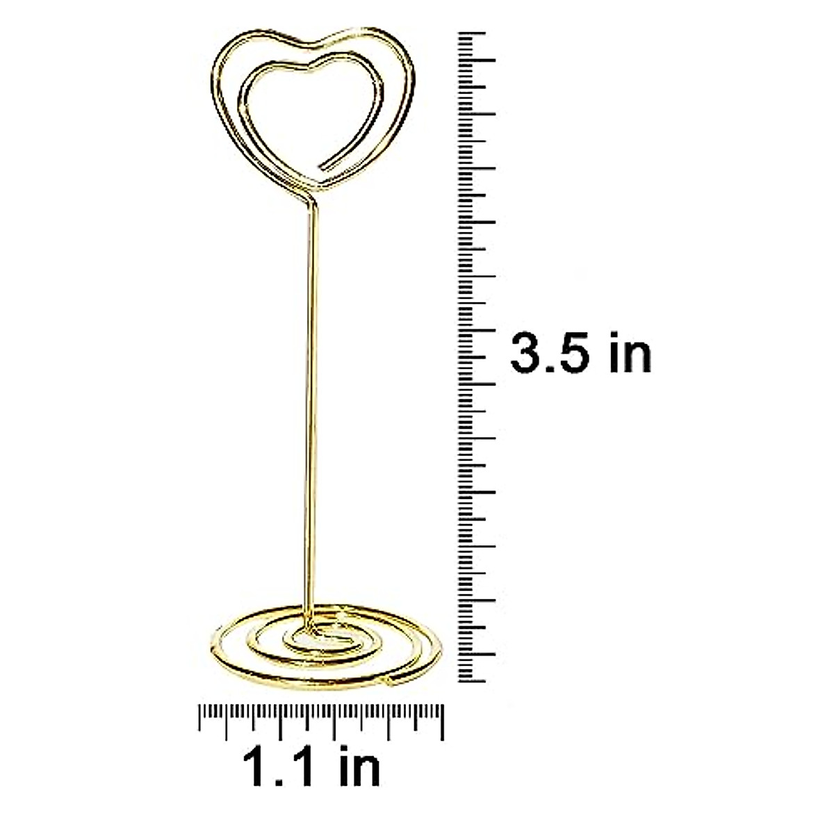 CARDIFY 24 Table Number Holders Gold 3.5 Inches with Customized Place Cards for Wedding Party Home Office Use, Sturdy Place Card Holder Durable to Hold Food Labels, Photos, Memo etc