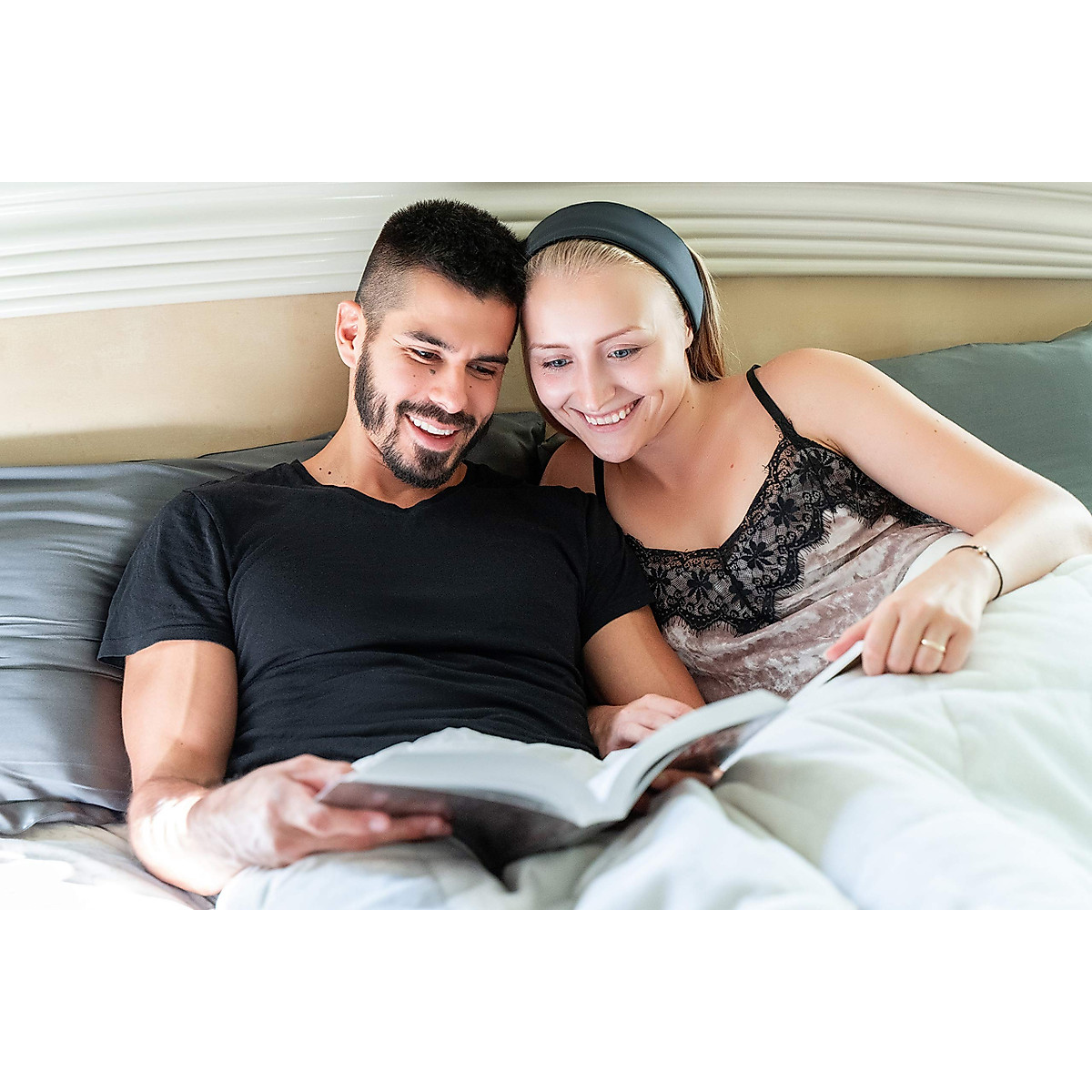 Celestial Silk Spa Headband 100% Mulberry Silk Adjustable Facial Headband for Women - Use for Washing Face, Skincare, Makeup – Silk Beauty Hairband Perfect for Thick or Curly Hair (Black)