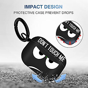 Youtec for Airpods Pro 2nd Generation Case 2022, Don't Touch Me for Airpods Pro 2 Cover with Keychain Soft Cute Shockproof Cover for Women Men Compatible Apple AirPod Pro 2, Black