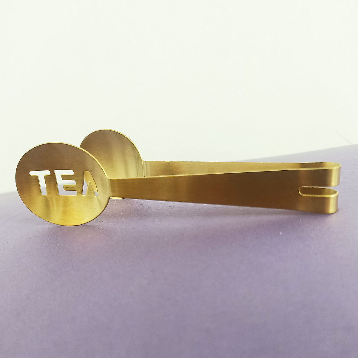 Ousyaah Tea Bag Squeezer (4 Pack), Stainless Steel Oval Tea Bag Squeezer Tongs, Tea Filter Coffee Bag Clamp Tea Strainer Grip Holder Lemon Slice Clip, Mini Ice Sugar Tongs Tea Bag Spoon