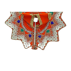 Aditri Creation Set of 2 Ladoo Laddu Gopal Dress Cloth Bhagwan Poshak of Indian God Bal Krishna Dev Vastra for Metal Idol Statue Traditional Holi Festival Decoration(Size:-1-2 No.Dia:-6")(Orange,Red)