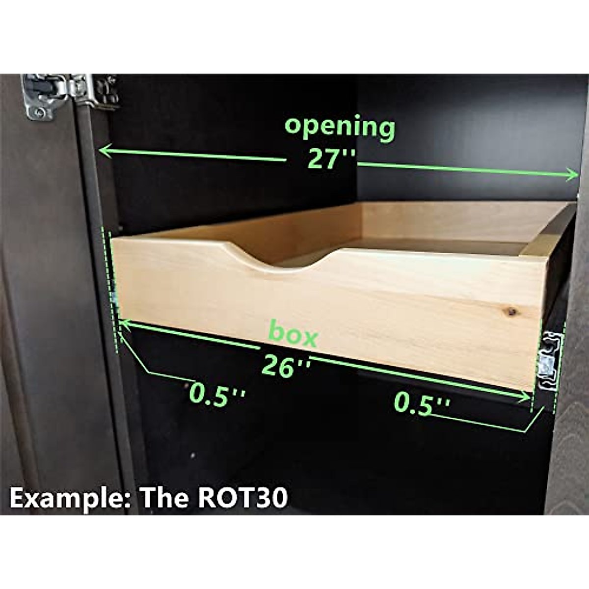 26'' Width Drawer Roll Wood Tray Drawer Box Kitchen Organizer Cabinet Slide Out Shelve, Pull-Out Shelf, Pantry Organization & Storage w/ Sliders-- DIY Project (Fits RTA Face Frame B30 and Pantry30)