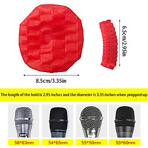 Disposable Microphone Cover 200 PCS Mic Covers Disposable Non-Woven, Microphone Cover with Elastic Band, Perfect Protective Cap for Most Handheld Microphone (Five Colors)