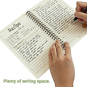 BPFY 2 Pack 5.5" x 8.5" Recipe Book to Write in Your Own Recipes, Blank Recipe Notebook, Spiral Cookbook Recipe Journal Notebook Include 120 Recipes Page
