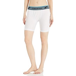 CHAMPRO Womens Fastpitch Softball Compression Windmill Sliding Short - Polyester Spandex, White, Small US