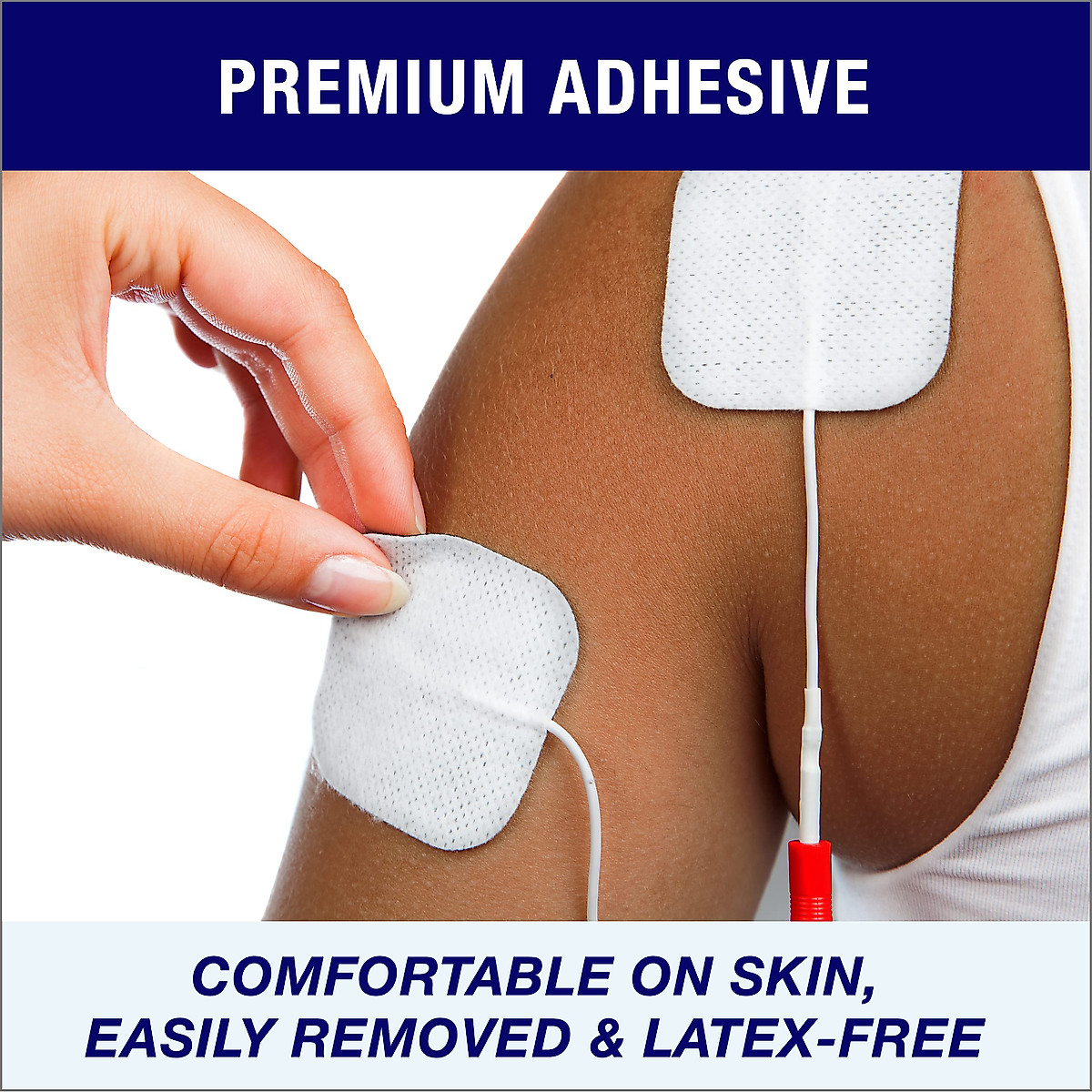 Syrtenty TENS Unit Pads 2"X2" 44 Pcs, 3rd Gen Reusable Latex-Free Replacement Pads Electrode Pads with Upgraded Sticky Electrode Pads Gel and Non-Irritating Design for Muscle Stimulator Electrotherapy
