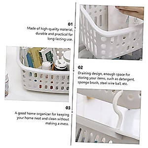COLLBATH 2pcs Plastic Bathroom Hanging Basket Hanging Shower Caddy Hangable Bathroom Storage Basket Bathroom Shelf Organizer Bathroom Storage Rack Draining Basket Mesh Basket Plastic Pp