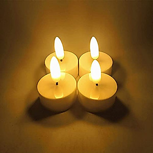 Actpe LED Tea Light Candles with Timer Flickering Flame, 12pcs Battery Operated Realistic Bright Unscented Tea Light Fake Candles for Romantic Wedding Home Xmas Decor Birthday Halloweens, Warm White