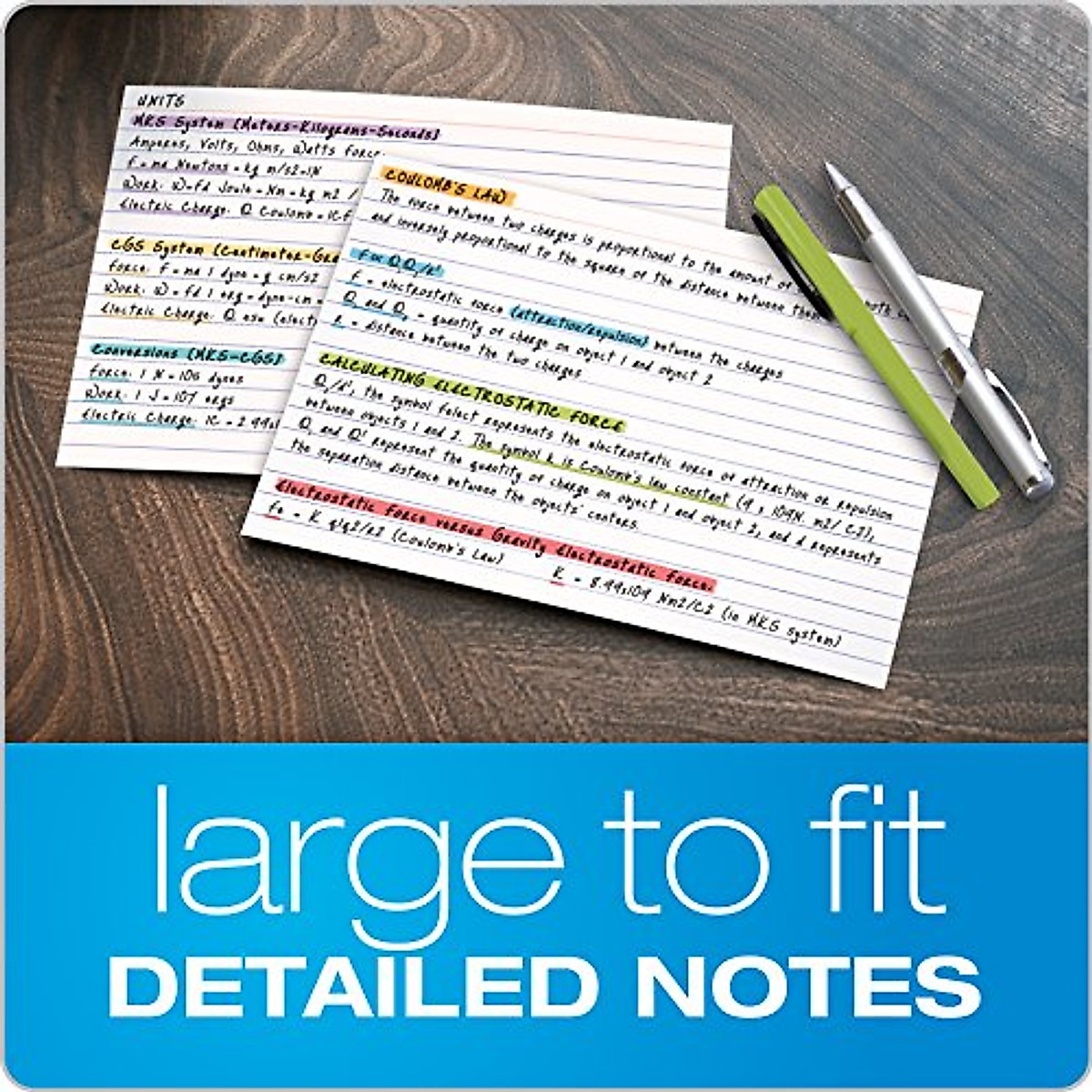 Oxford Ruled Index Cards, 5" x 8", White, 300 pack (10003EE)