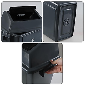 Xowine 15 Gallon Kitchen Swing Top Garbage Can, 4-Pack Plastic Swing Top Lid Trash Can, Gray