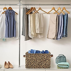 Yellow Camouflage Leopard Storage Basket Bins Foldable Decorative Storage Box Laundry Hamper Baskte Storage for Home Boys Girls Office Closet Shelf Nursery Baskets,2 pcs