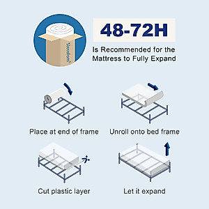 Slecofom 12 Inch Queen Mattress, Medium Firm Hybrid Queen Size Mattress in a Box, Pressure Relief Cool Gel Memory Foam, Breathable Knitted Cover, Pocket Spring with Motion Isolation, Fiberglass-Free