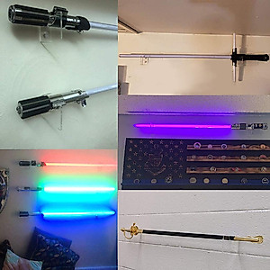 MANNIFEN lightsaber wall mount Holder Rack Stand Deluxe Lightsaber Room Light Blade Handheld Lightsaber Rack 1 Pair